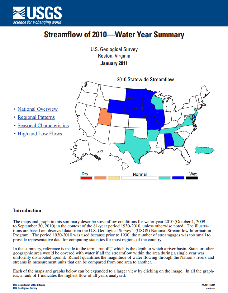 USGS WaterWatch -- Streamflow conditions