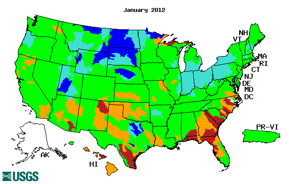 USGS WaterWatch -- Streamflow conditions