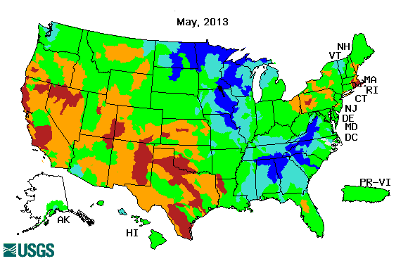 USGS WaterWatch -- Streamflow conditions
