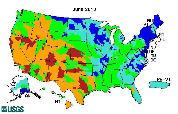 USGS WaterWatch -- Streamflow conditions