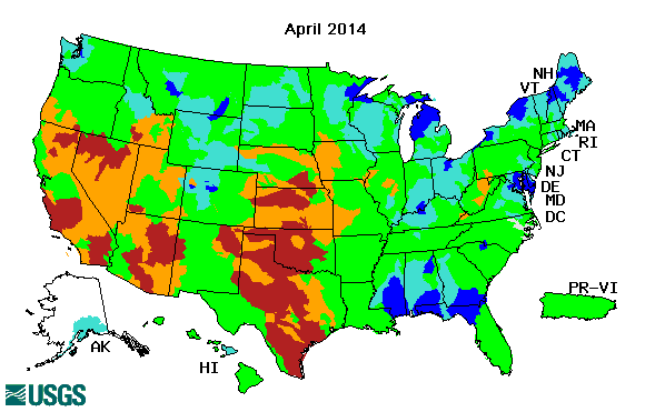 USGS WaterWatch -- Streamflow conditions