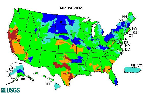USGS WaterWatch -- Streamflow conditions