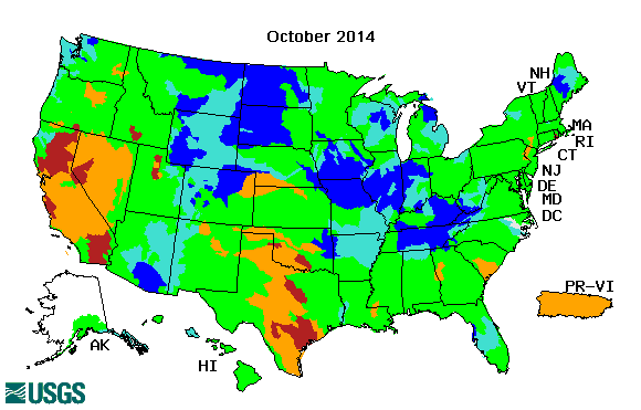USGS WaterWatch -- Streamflow conditions