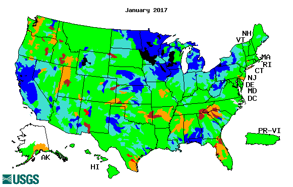 USGS WaterWatch -- Streamflow conditions