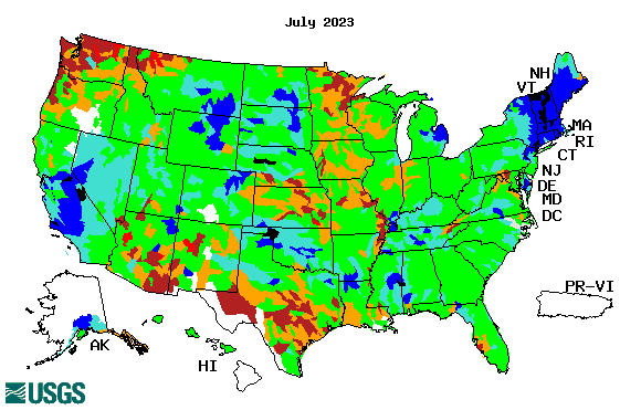 USGS WaterWatch -- Streamflow conditions