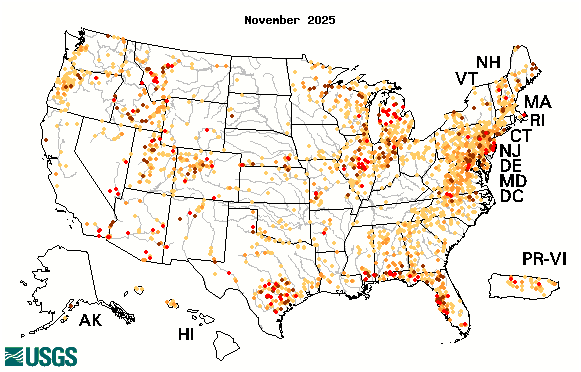 USGS WaterWatch -- Streamflow conditions