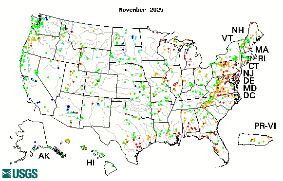 USGS WaterWatch -- Streamflow conditions